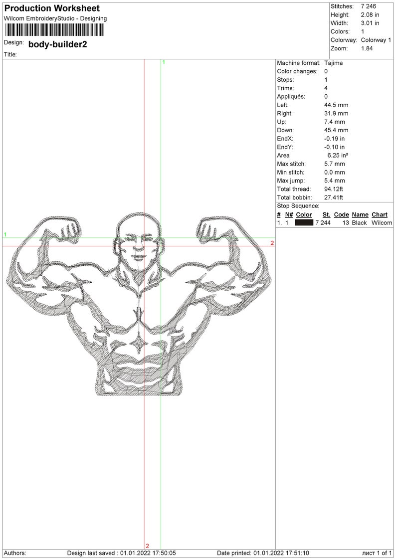 Bodybuilder Embroidery Designs. Files With Design for Machine - Etsy