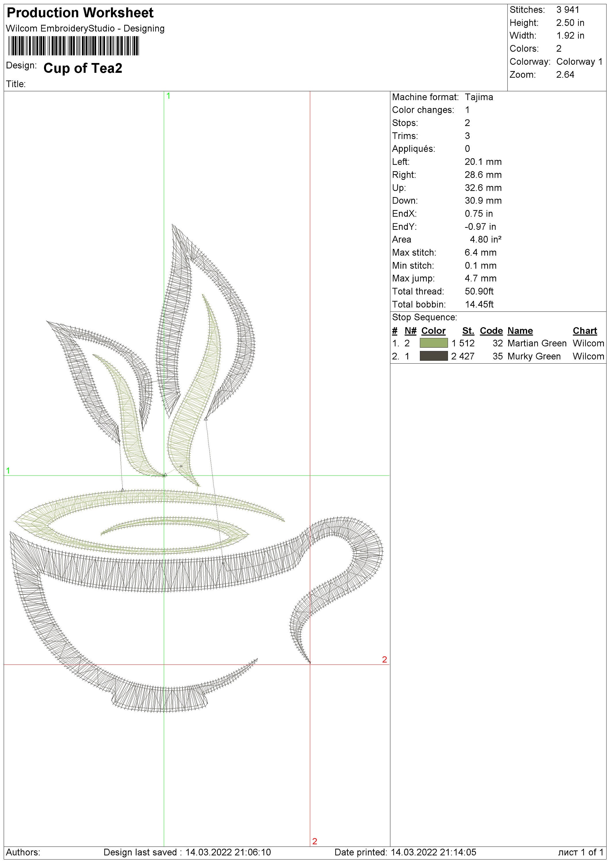 Tea Cup Embroidery Design – Machine Embroidery Files (digital Download ...