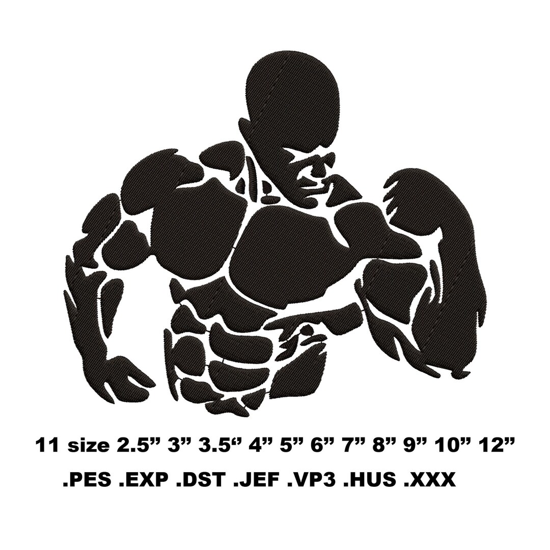 Bodybuilding Embroidery Designs. Files With Design for Machine ...