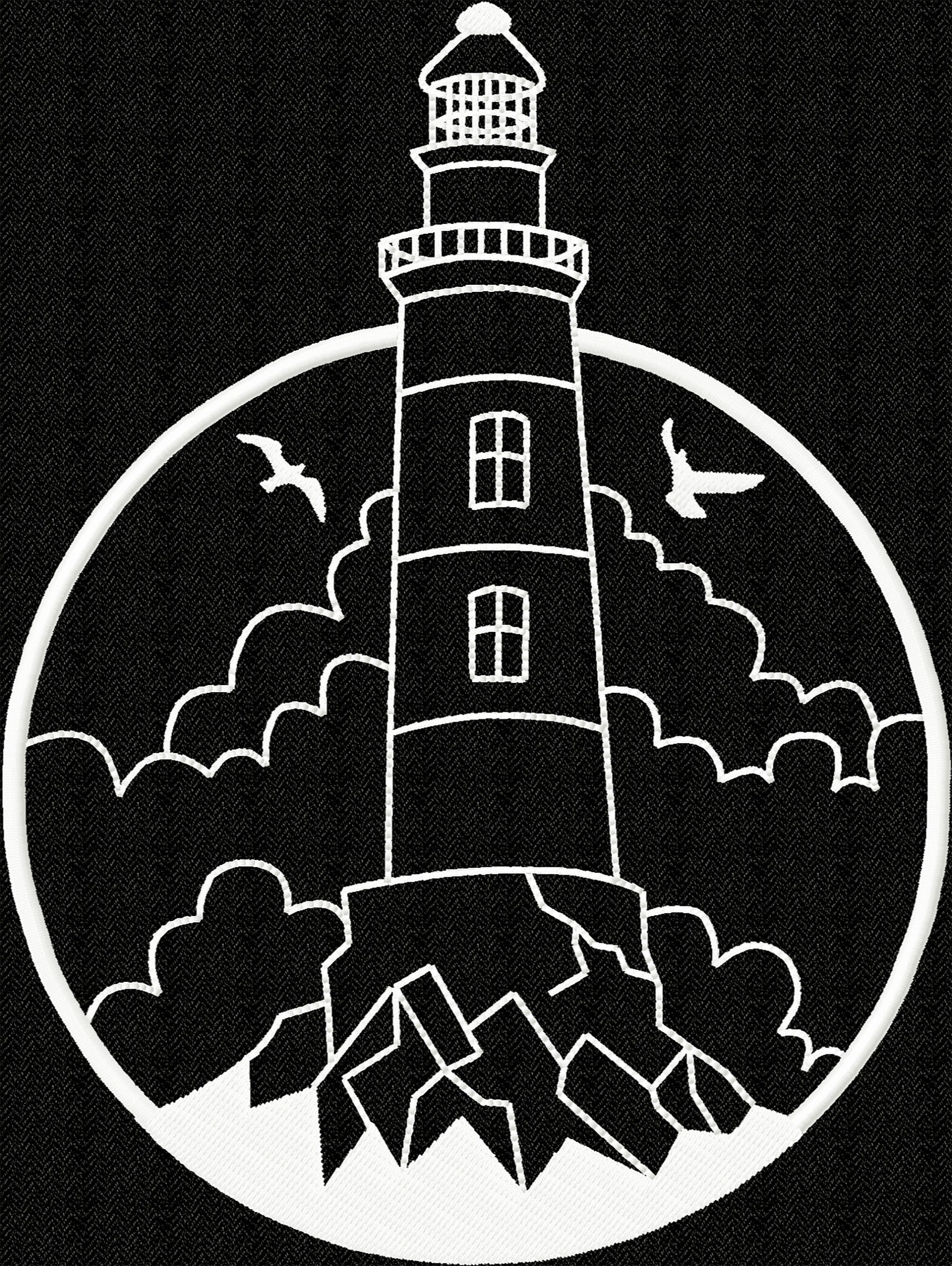 Lighthouse Embroidery Design. Files With Design for Machine - Etsy