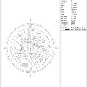 Exquisite Compass Sea Theme Embroidery Design - Perfect for Digital ...