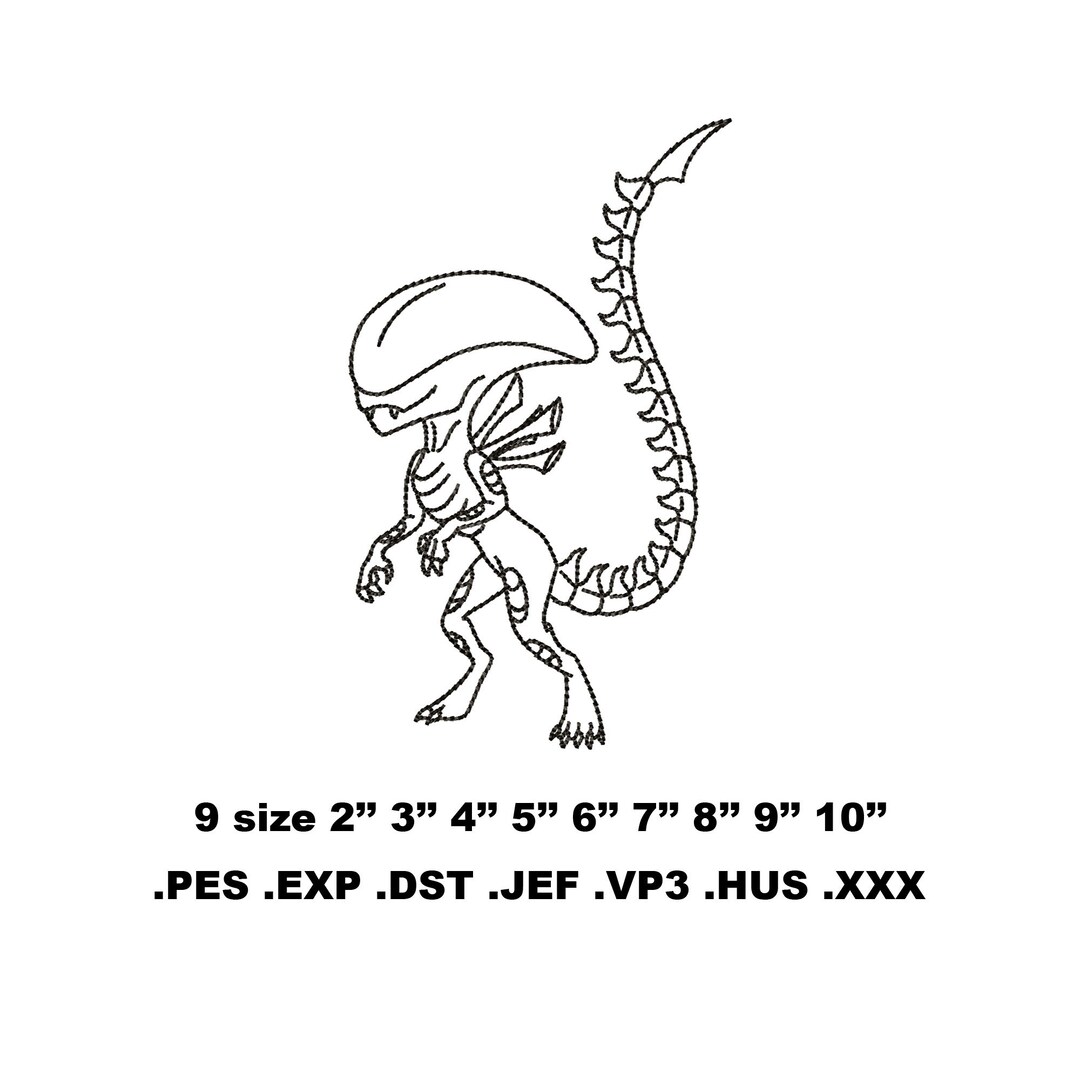 Embroidery Designs Alien. Files With Design for Machine Embroidery ...