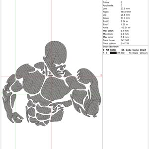 Bodybuilding Embroidery Designs. Files With Design for Machine ...