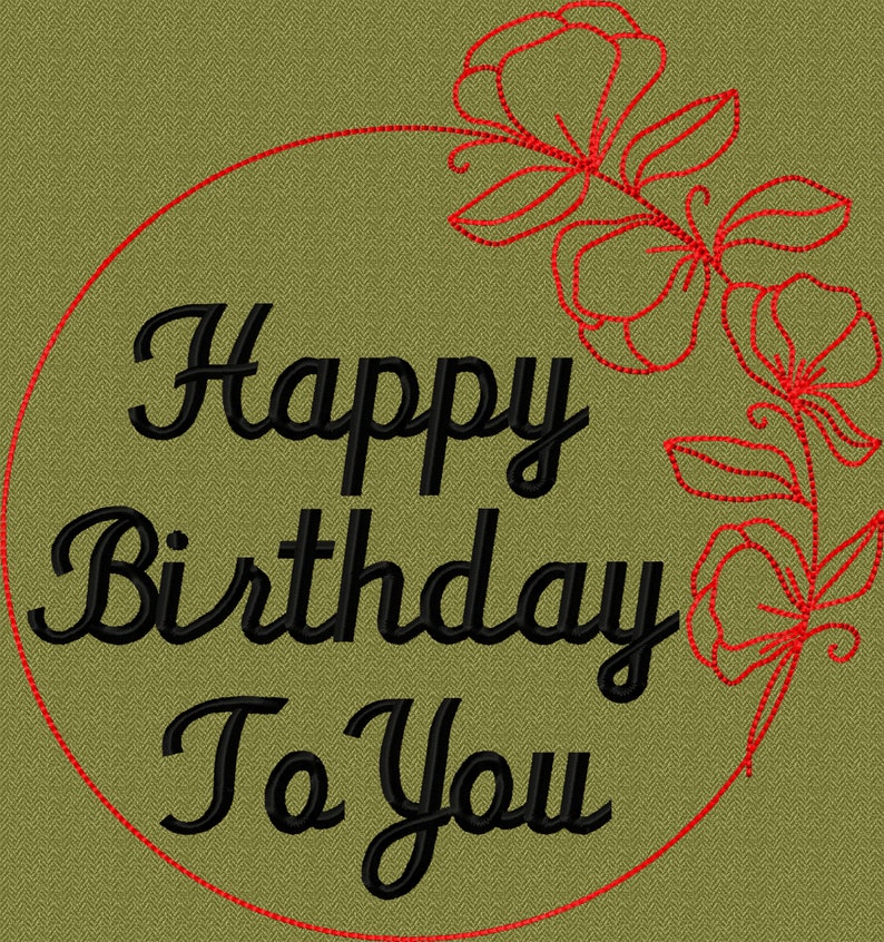Embroidery Design Happy Birthday. Files With Design for | Etsy
