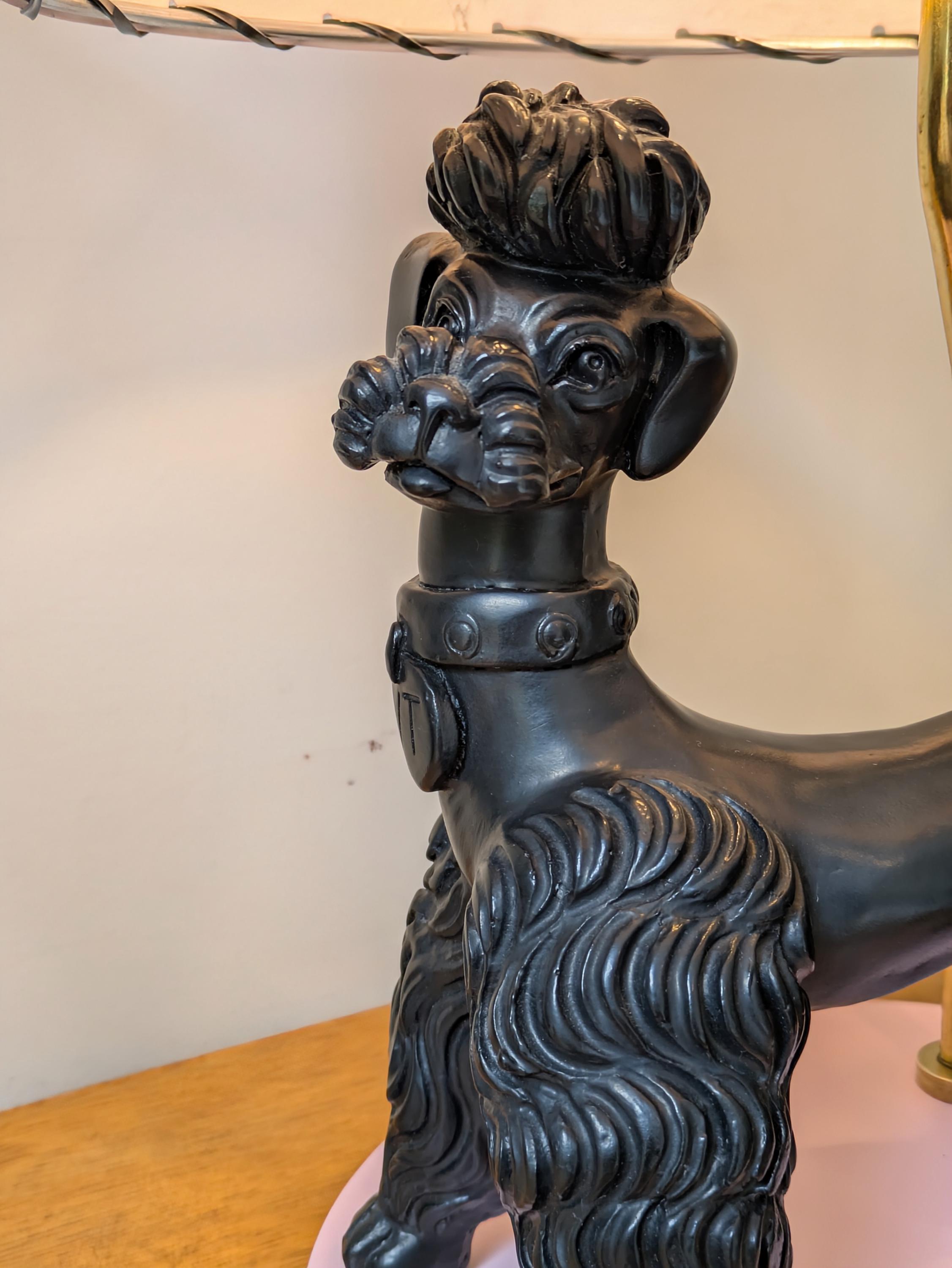 Adorable Black Poodle Lamp With Pink Fiberglass Mid Century Style ...
