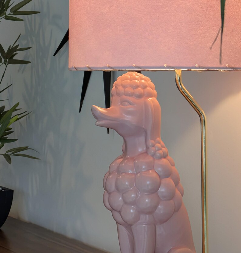 Pink Poodle Lamp With Pink Fiberglass Mid Century Style Tiered ...