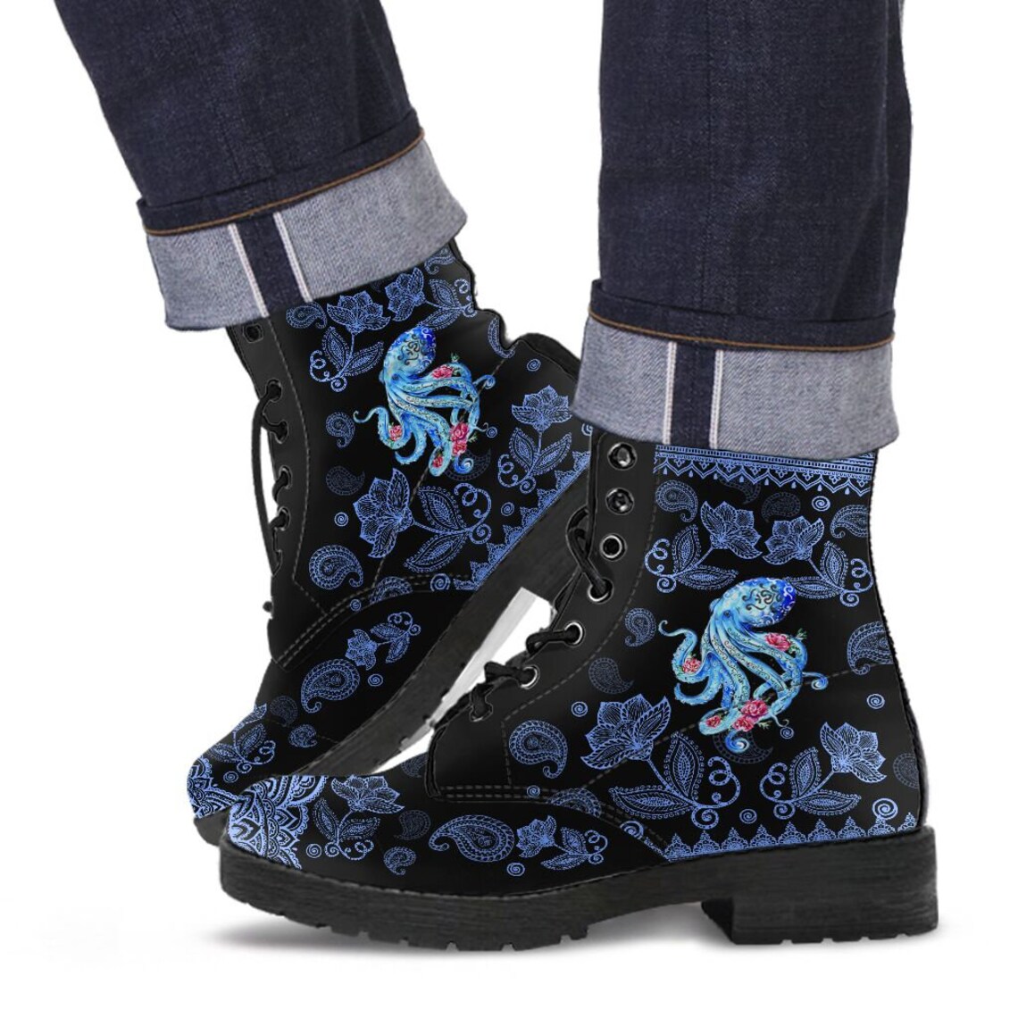Octopus Boot 166 Retro Boots Vegan Leather Winter Boot Etsy