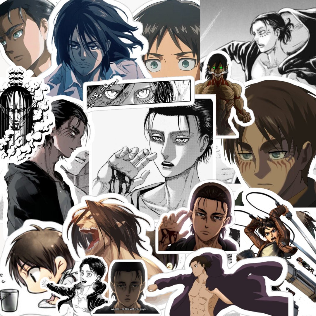 Eren Yeager Attack on Titan Sticker Water Bottle Anime - Etsy Australia