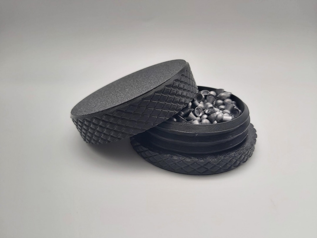 Air Rifle Pellet Case – Unique Dished Design for Easy Pickup, Box Tin ...