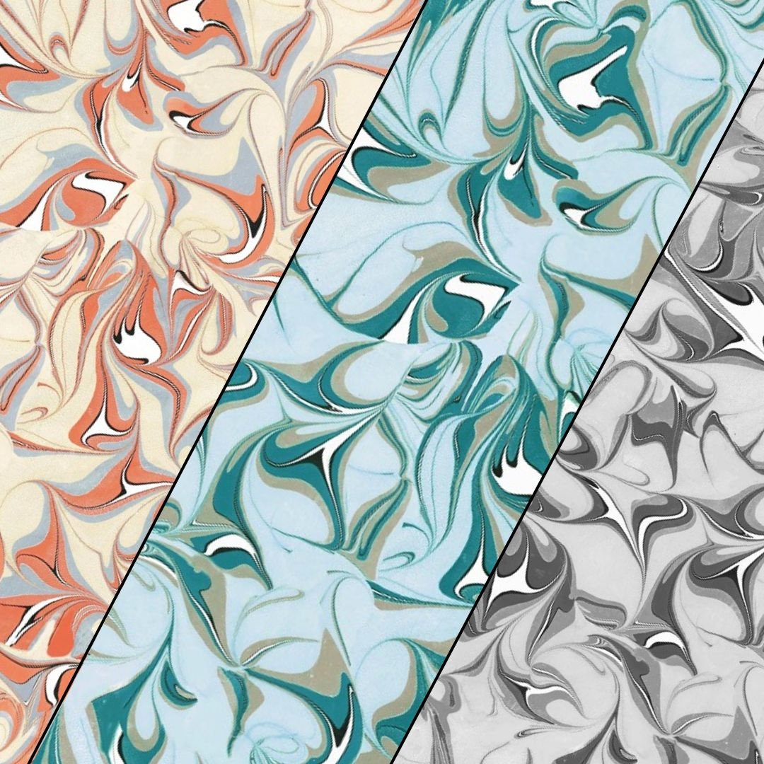 Marbling Print - 100% Pure Mulberry Silk Fabric Crepe De Chine 45