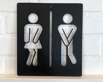 Bathroom Sign People - Etsy