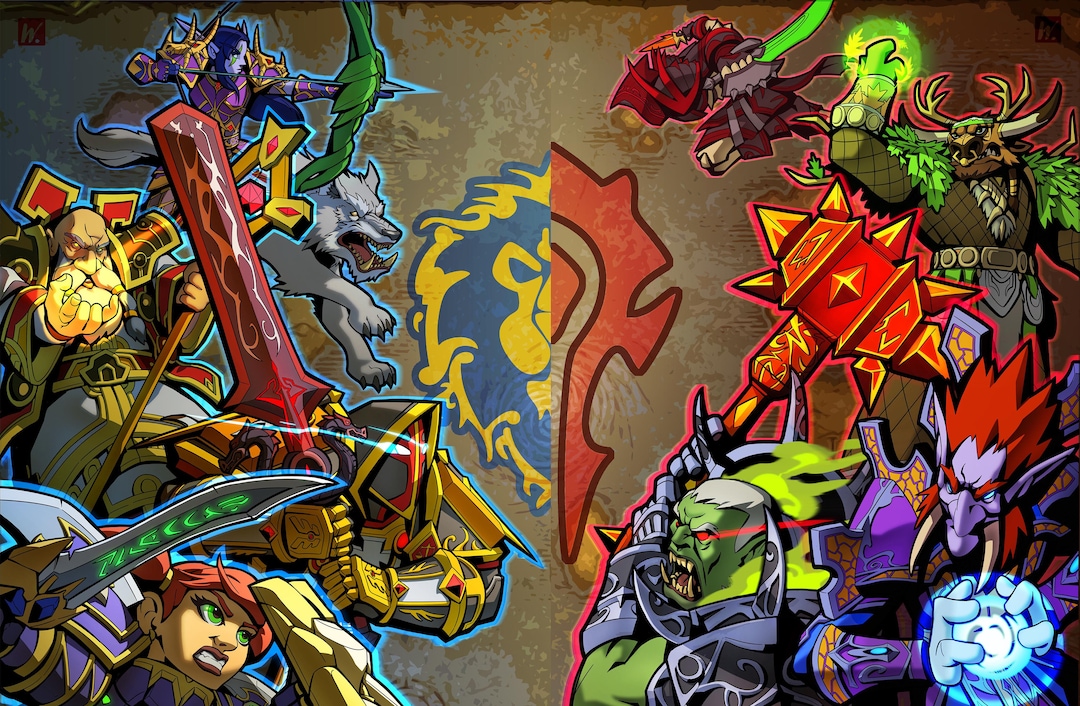 World of Warcraft Classic Horde Vs Alliance 12 X 18 & 24 X 36 Video ...