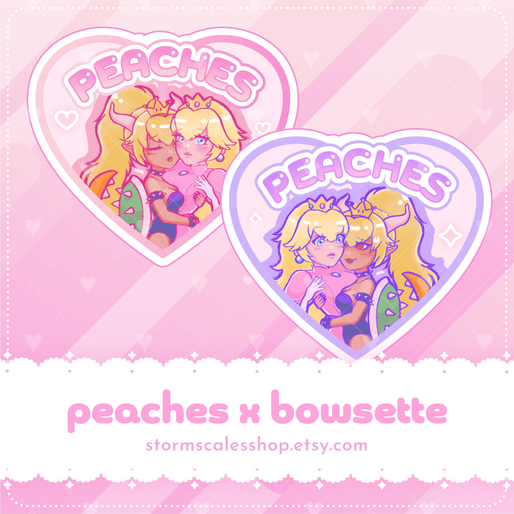 Princess Peach X Bowsette peaches Peaches Peaches Holographic Double ...