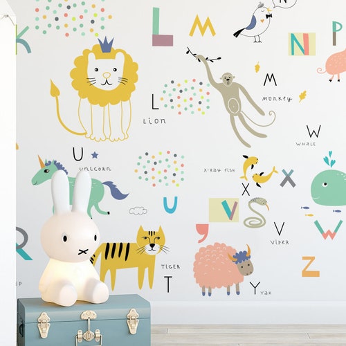 Kids Wallpaper Peel and Stick Nursery Soft Colorful Rainbow - Etsy