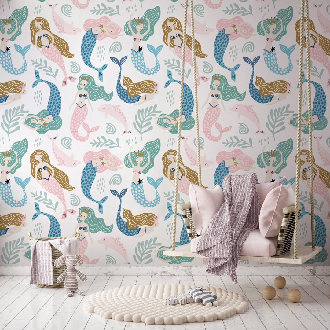 Colorful Mermaid Nursery Wall Decor-high Quality Peel and Stick Vinyl ...