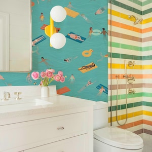 Swim Into Summer With This Blue Sea Swim Wallpaper Self Adhesive and ...