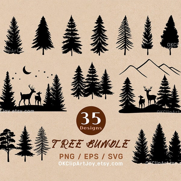 Tree Line Svg - Etsy