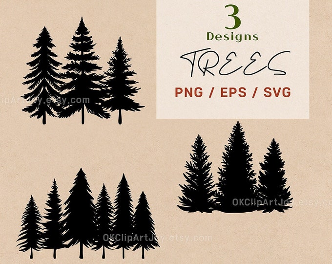 Pine Trees SVG, Trees SVG, Tree SVG, Christmas Tree Svg, Dxf, Eps, Pine ...