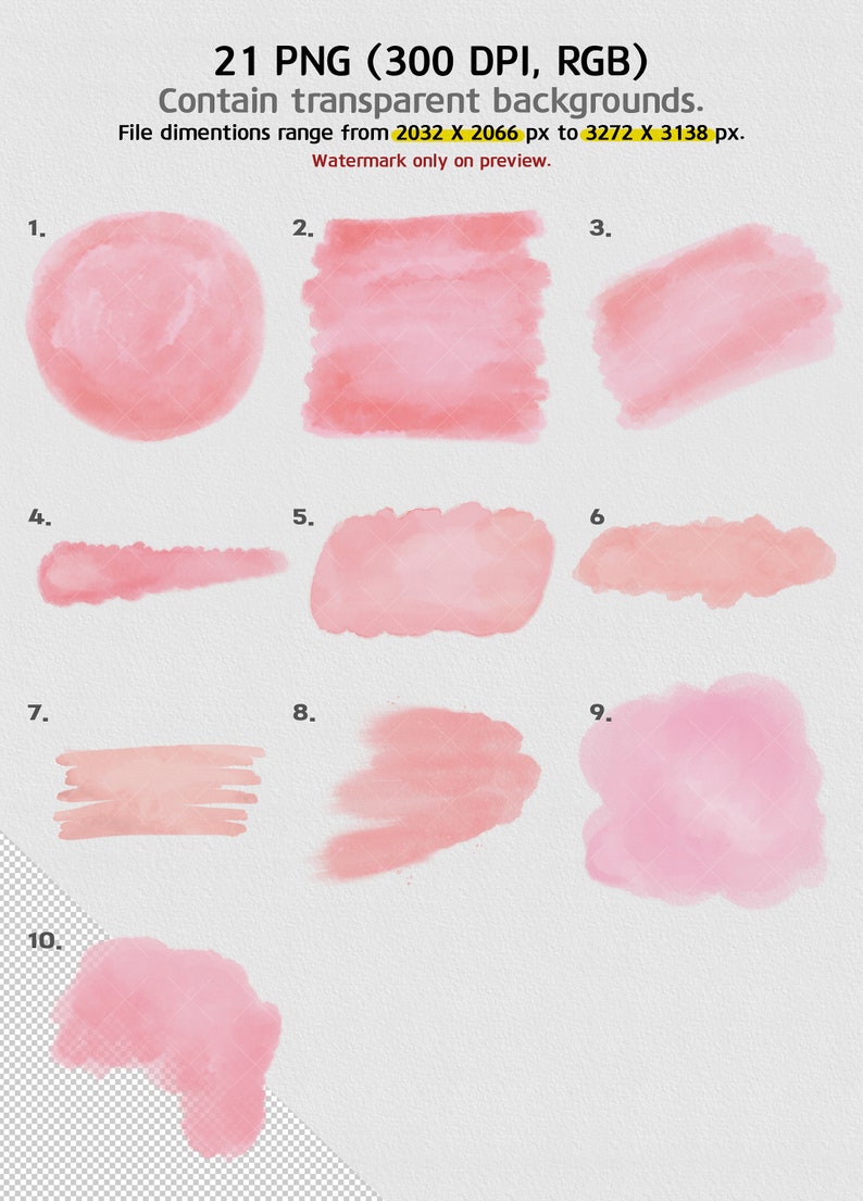 Watercolor Shapes Clipart Digital Clipart Watercolor - Etsy