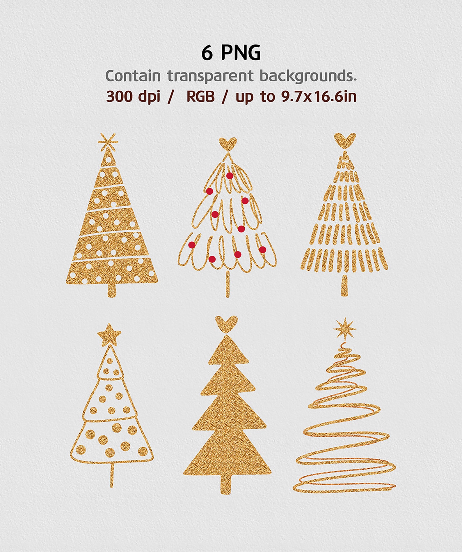 Christmas Tree Holiday Clipart Gold Tree Png Kids Clip Art - Etsy