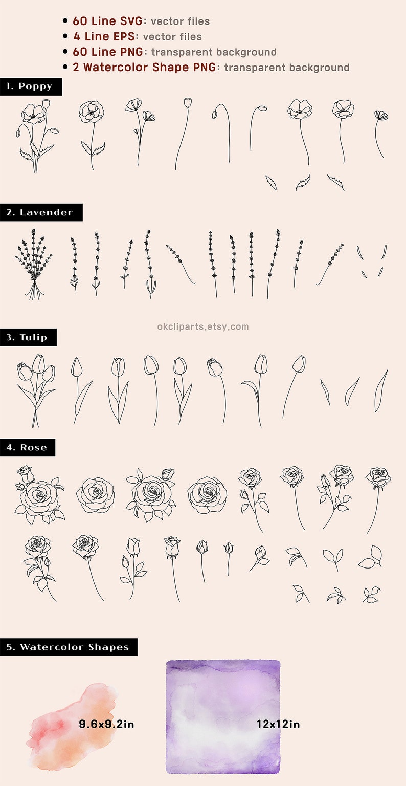 Flower Svg Floral Svg Svg Flowers Png Botanical Svg Plant - Etsy