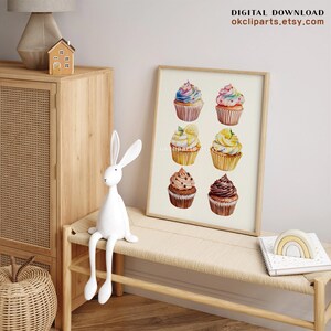 Watercolor Cupcake Clipart, Baking Clipart, Food Clipart, Dessert ...