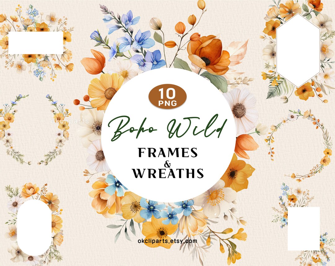 Watercolor Wild Flower, Boho Wild Flowers PNG, Watercolor Flower ...