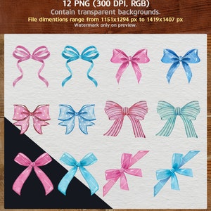 Watercolor Ribbon Clipart, Valentine Day Clipart, Birthday Clipart ...