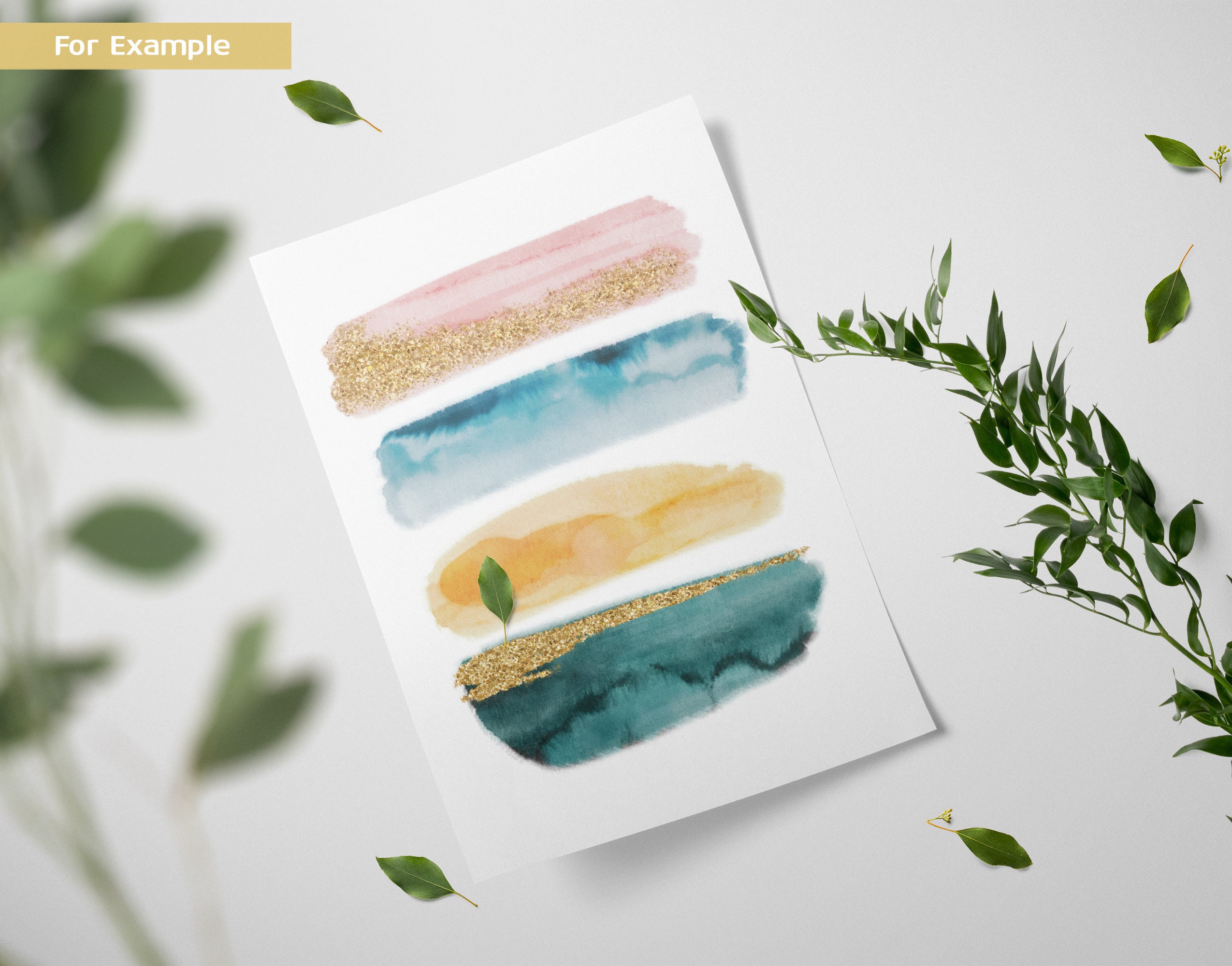 Watercolor Brush Strokes Clipart Abstract Watercolor - Etsy