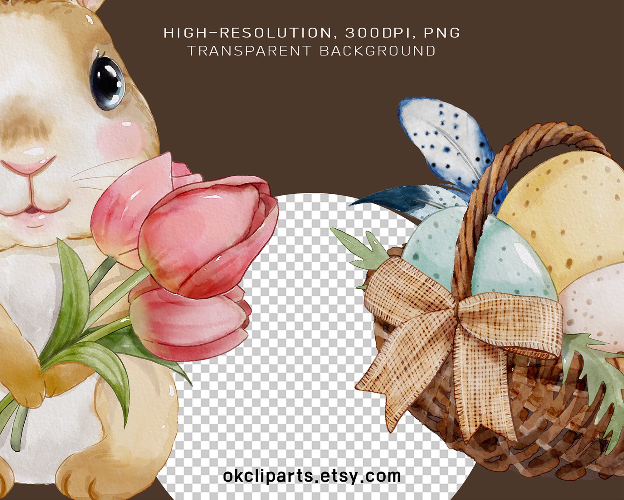 Watercolor Bunny Clipart Easter Clip Art Rabbit Watercolor - Etsy