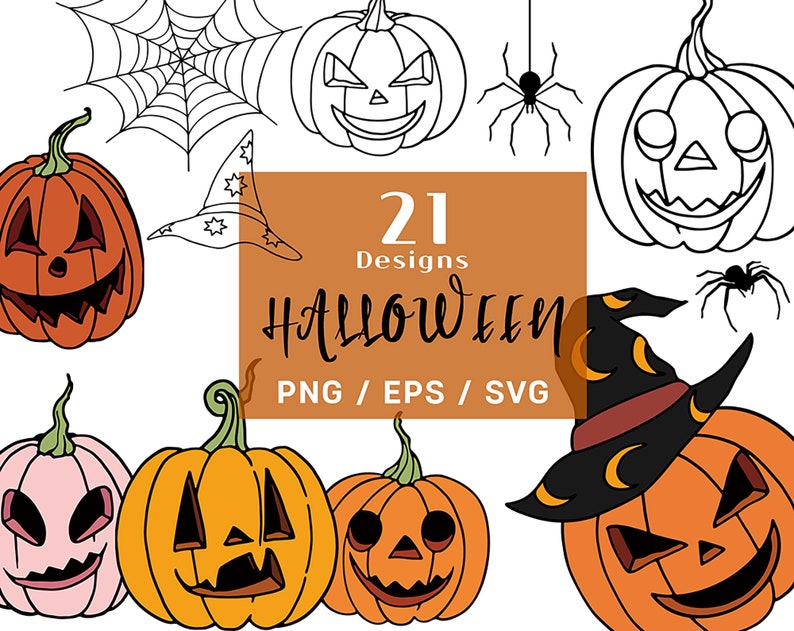 Halloween Pumpkin Svg Bundle Jack-o-lantern Svg Cute - Etsy