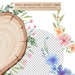 Watercolor Wooden Slices, Floral Frames, Wood Slices, Wild Flowers Card ...
