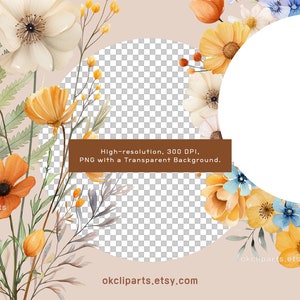 Boho Wild Flowers PNG, Watercolor Wild Flower Bundle, Watercolor Flower ...