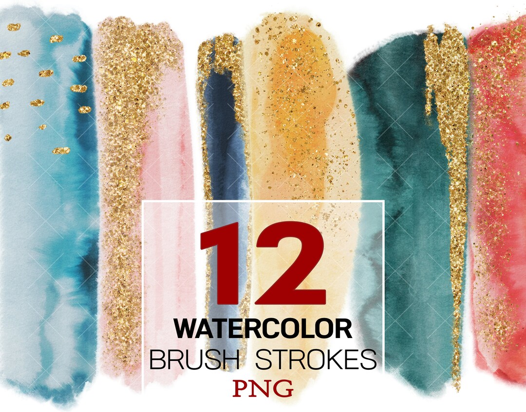 Watercolor Brush Strokes Clipart, Abstract Watercolor, Watercolor Brush ...