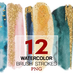 Watercolor Brush Strokes Clipart, Abstract Watercolor, Watercolor Brush ...