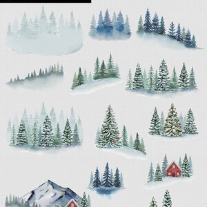 Christmas Tree Clipart Winter Clipart Watercolor Christmas | Etsy