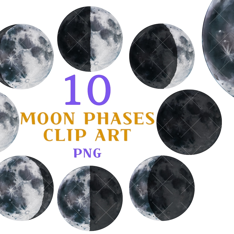 Vollmond gemalt aquarell - Etsy.de