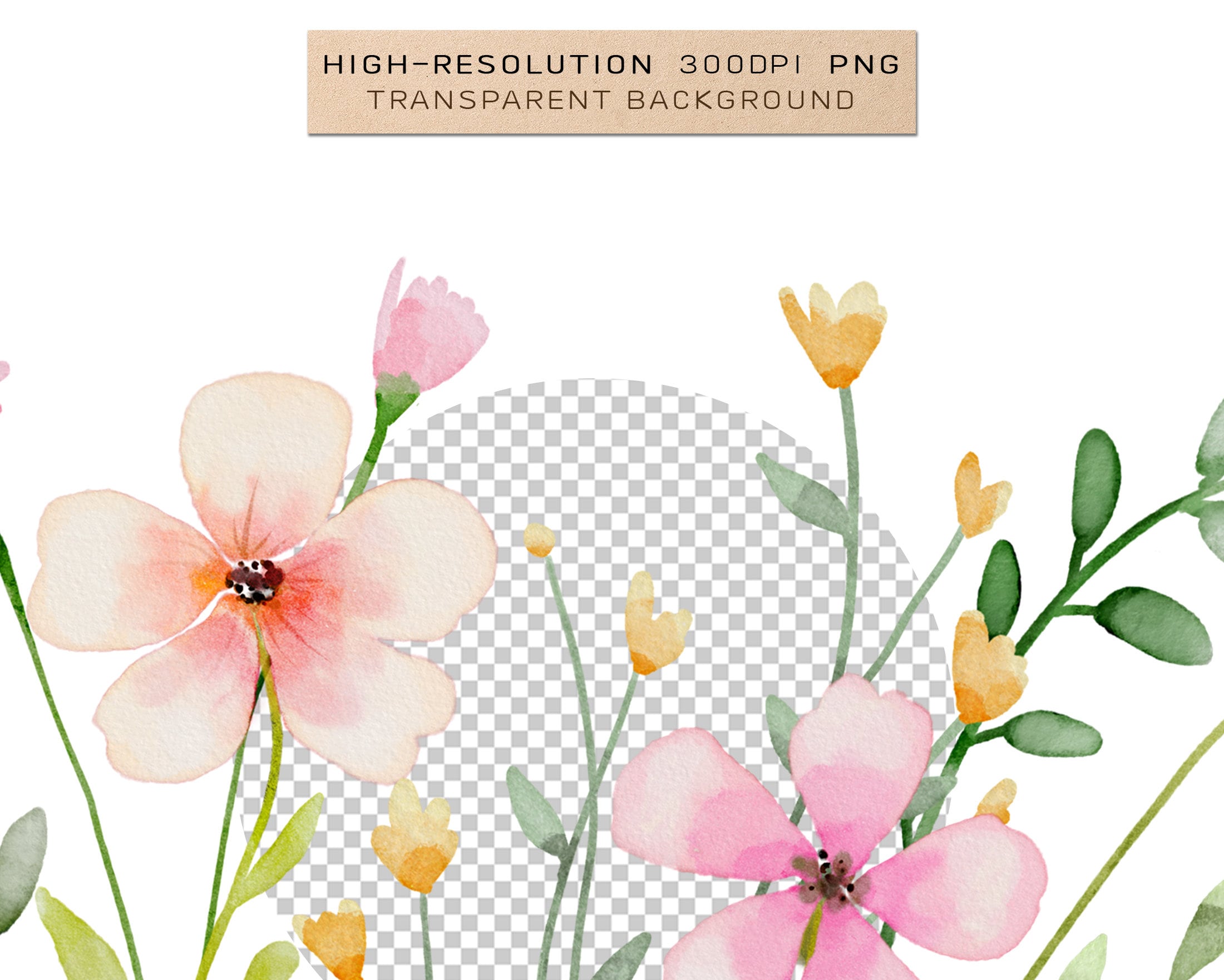 Watercolor Floral Frame Wild Flowerswildflowers Frame | Etsy