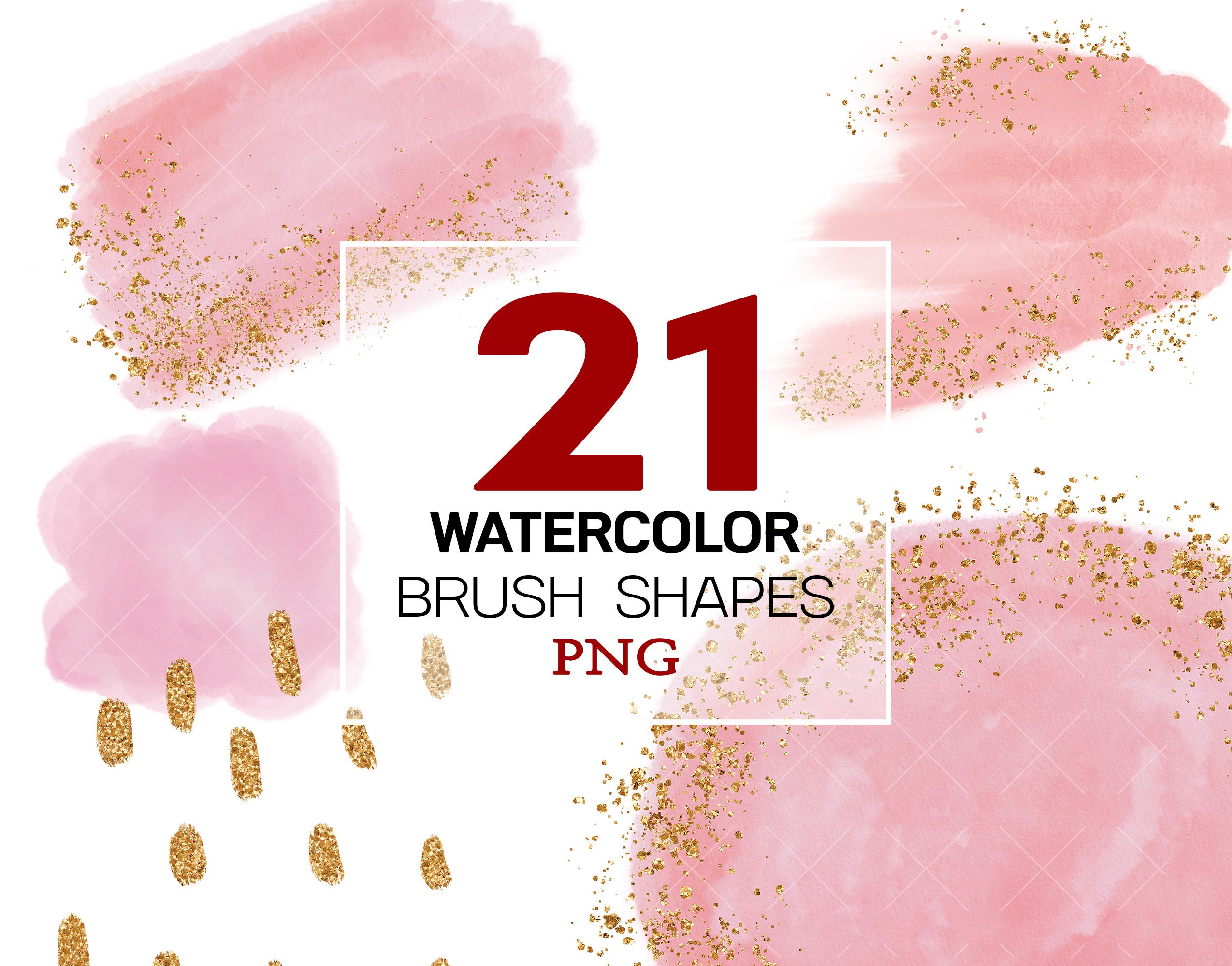 Watercolor Shapes Clipart Digital Clipart Watercolor - Etsy