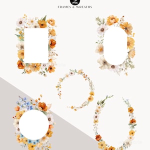 Boho Wild Flowers PNG, Watercolor Wild Flower Bundle, Watercolor Flower ...