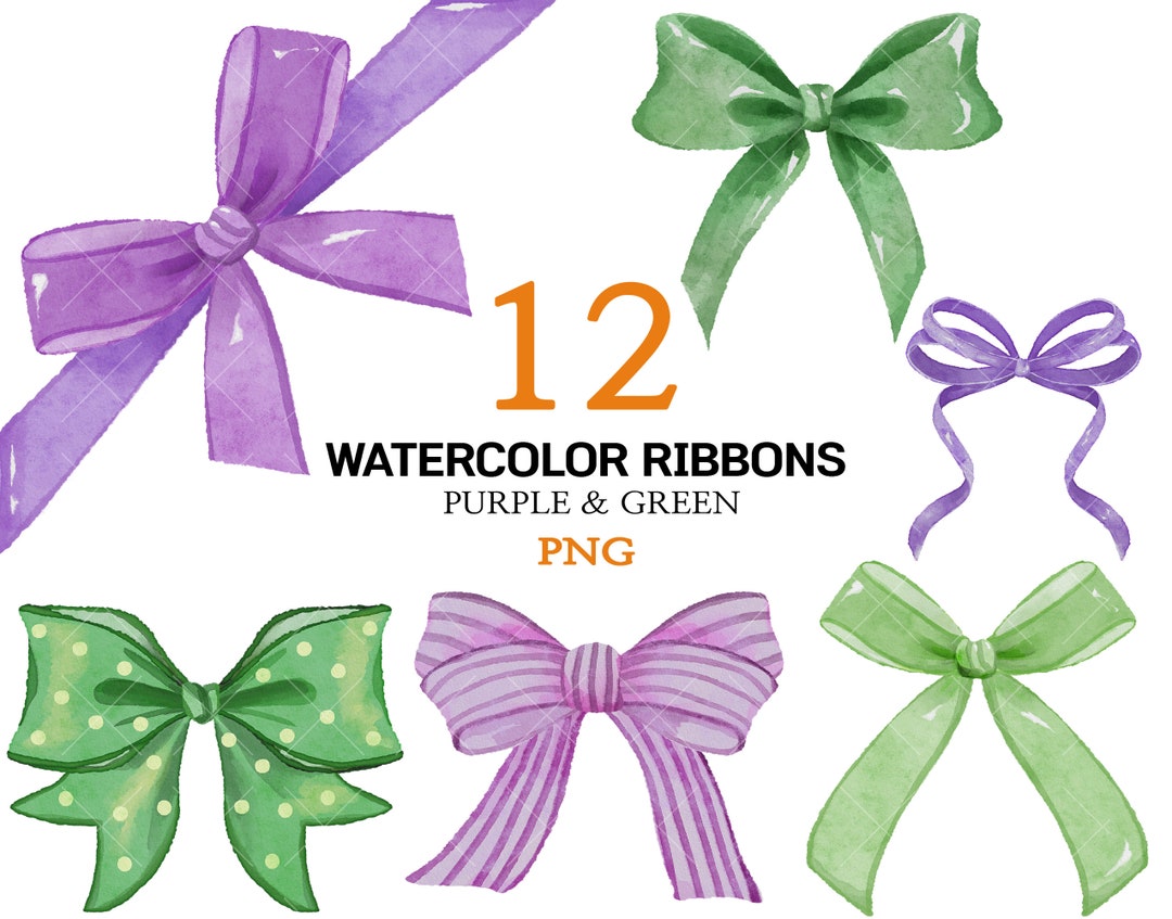 Birthday Clipart, Watercolor Ribbon Clipart, Invitation Clipart ...