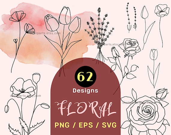 Flower Svg Floral Svg Svg Flowers Png Botanical Svg Plant - Etsy