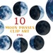 Watercolor Moon Phases, Lunar Chart Clip Art, Moon Art, Digital ...