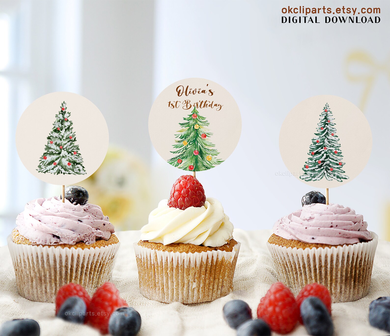 Christmas Tree Clipart Winter Clipart Watercolor Christmas - Etsy