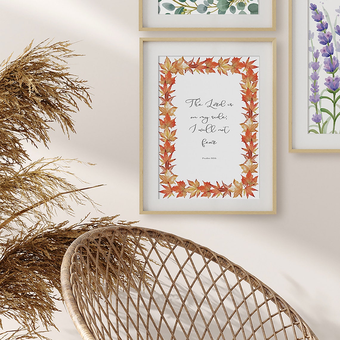 Watercolor Fall Leaf Clip Art, Autumn Wreath, Thanksgiving Clipart Red ...