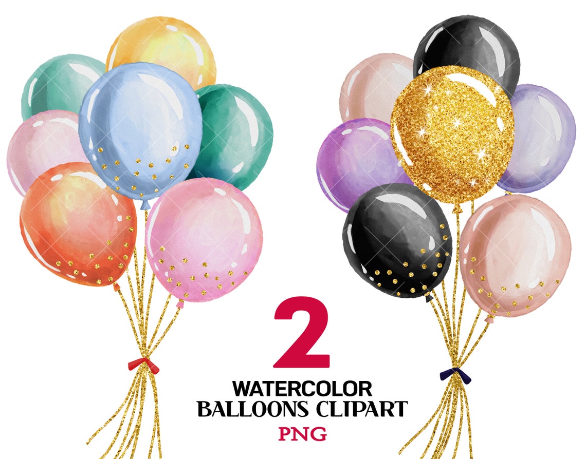 Balloons Clipart Baby Shower Clipart Gold Balloon Clipart - Etsy