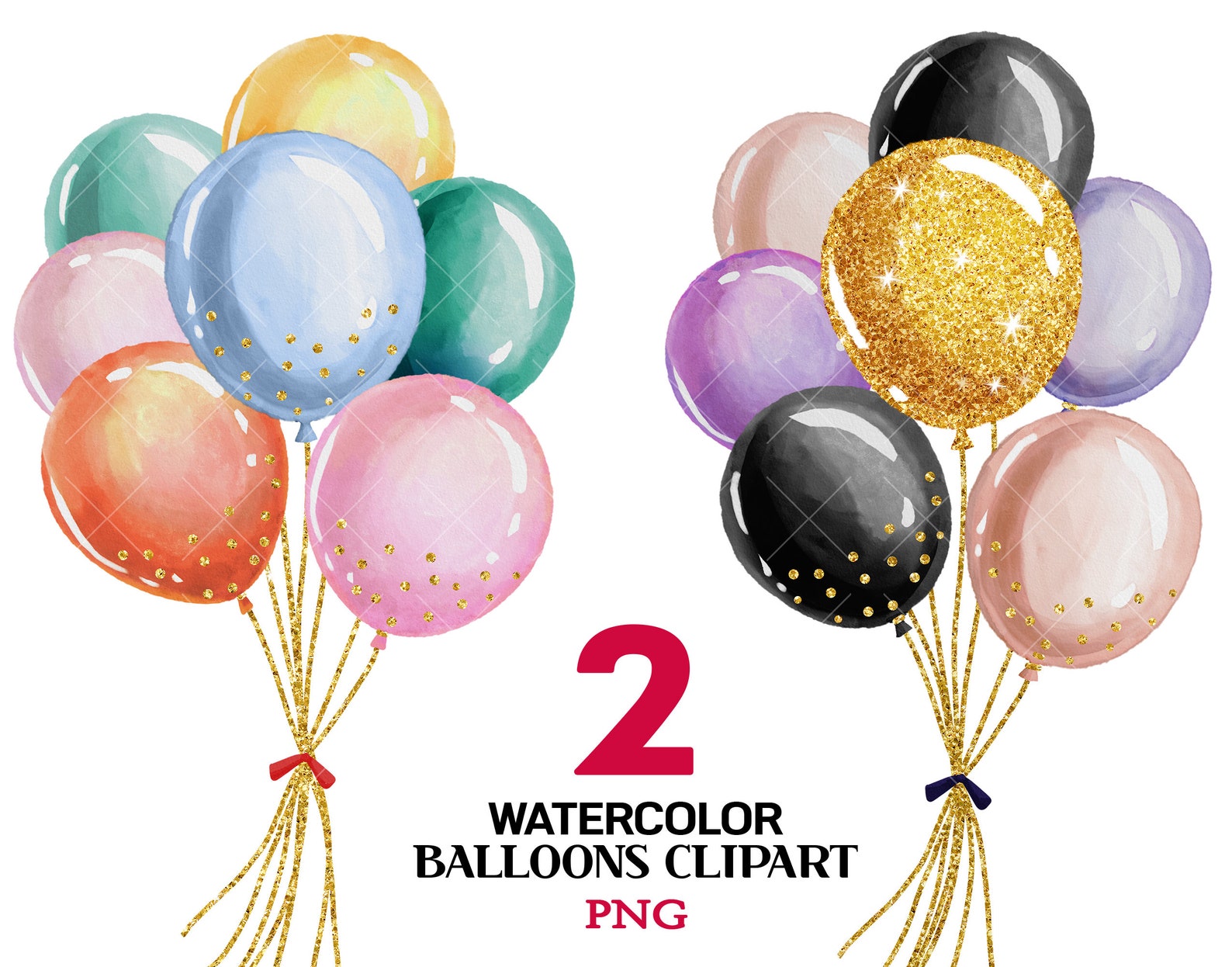 Balloons Clipart Baby Shower Clipart Gold Balloon Clipart - Etsy