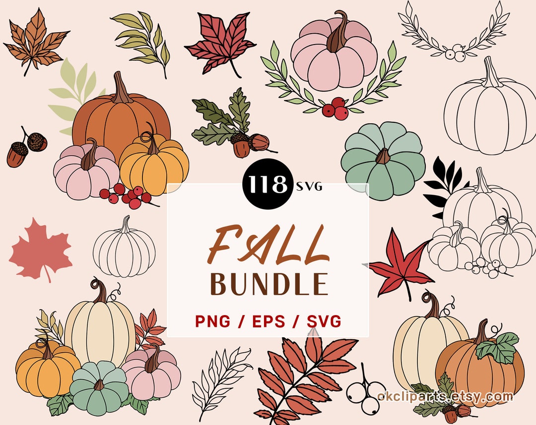 Pumpkin Bundle SVG ,fall Pumpkin Svg, Fall Leaves Svg, Fall Svg, Cut ...