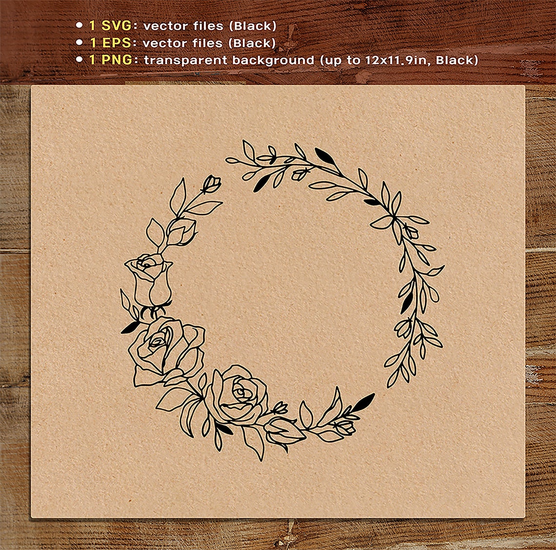 Floral Wreath Svg Boho Wreath Svg Circle Border Svg Digital - Etsy