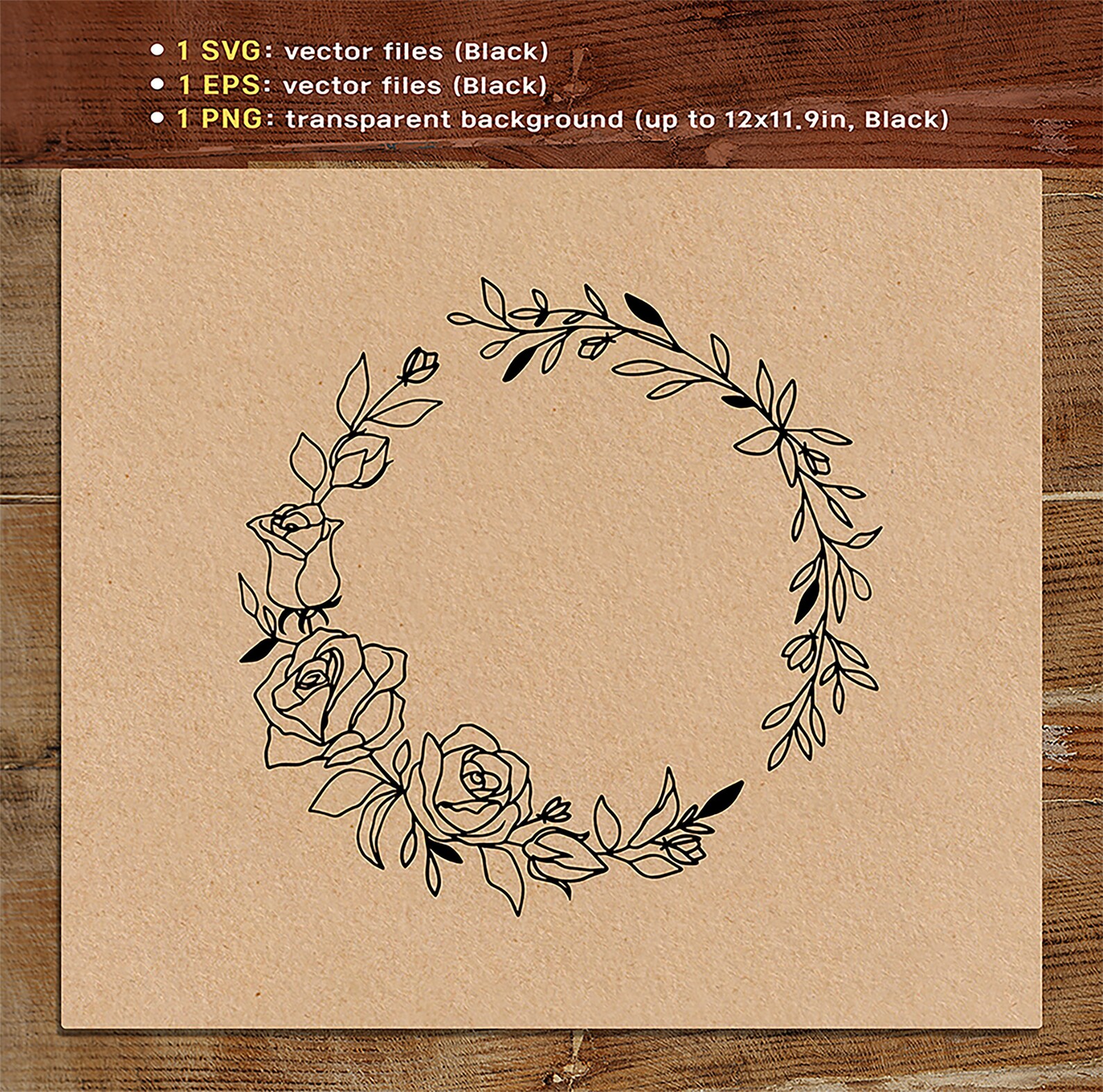 Floral Wreath Svg, Boho Wreath Svg, Circle Border Svg, Digital Download ...